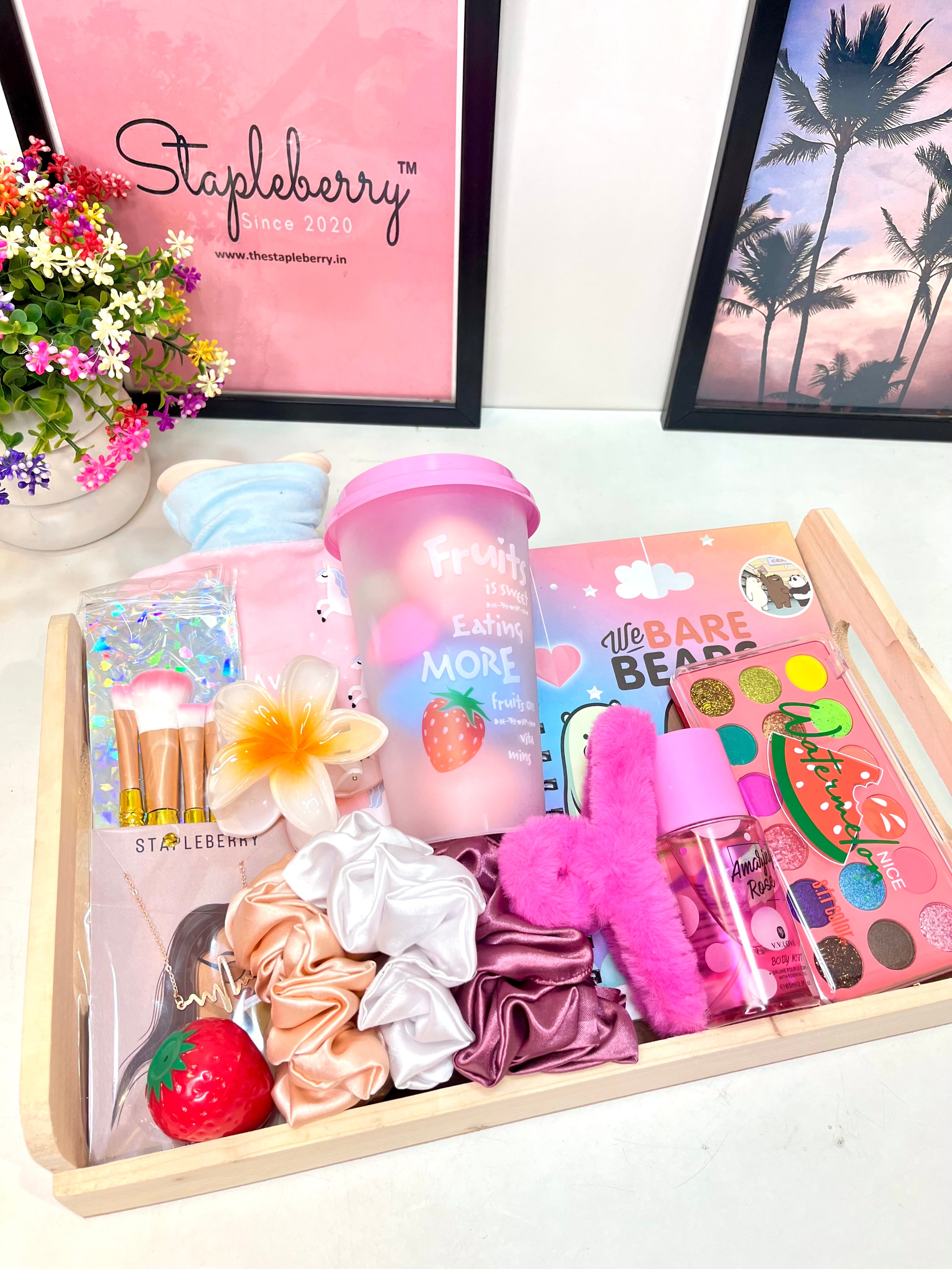 Valentine Hamper Basket | Pretty gift basket for girls – Stapleberry