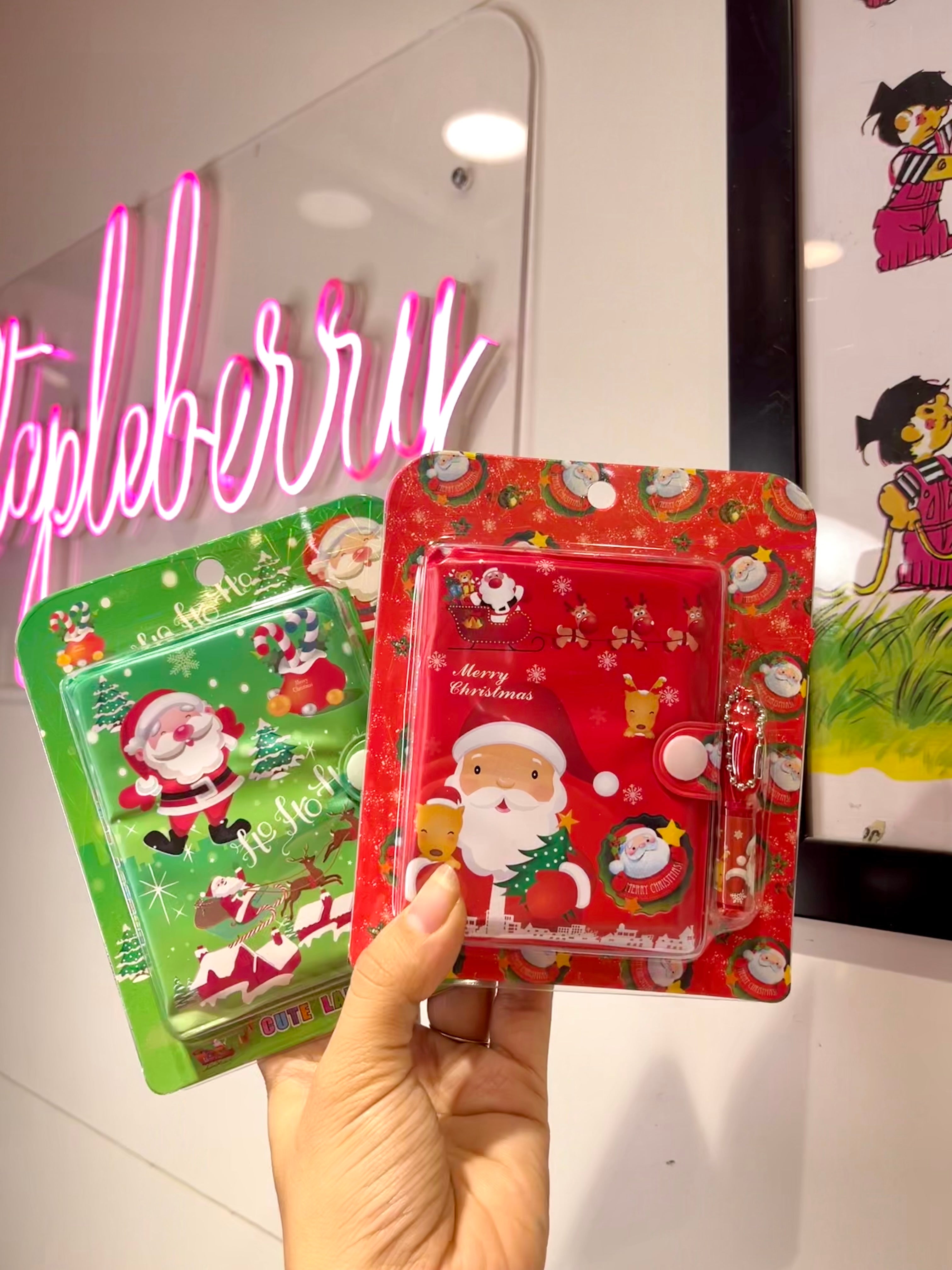 Christmas mini diary and pen | santa diary and pen – Stapleberry