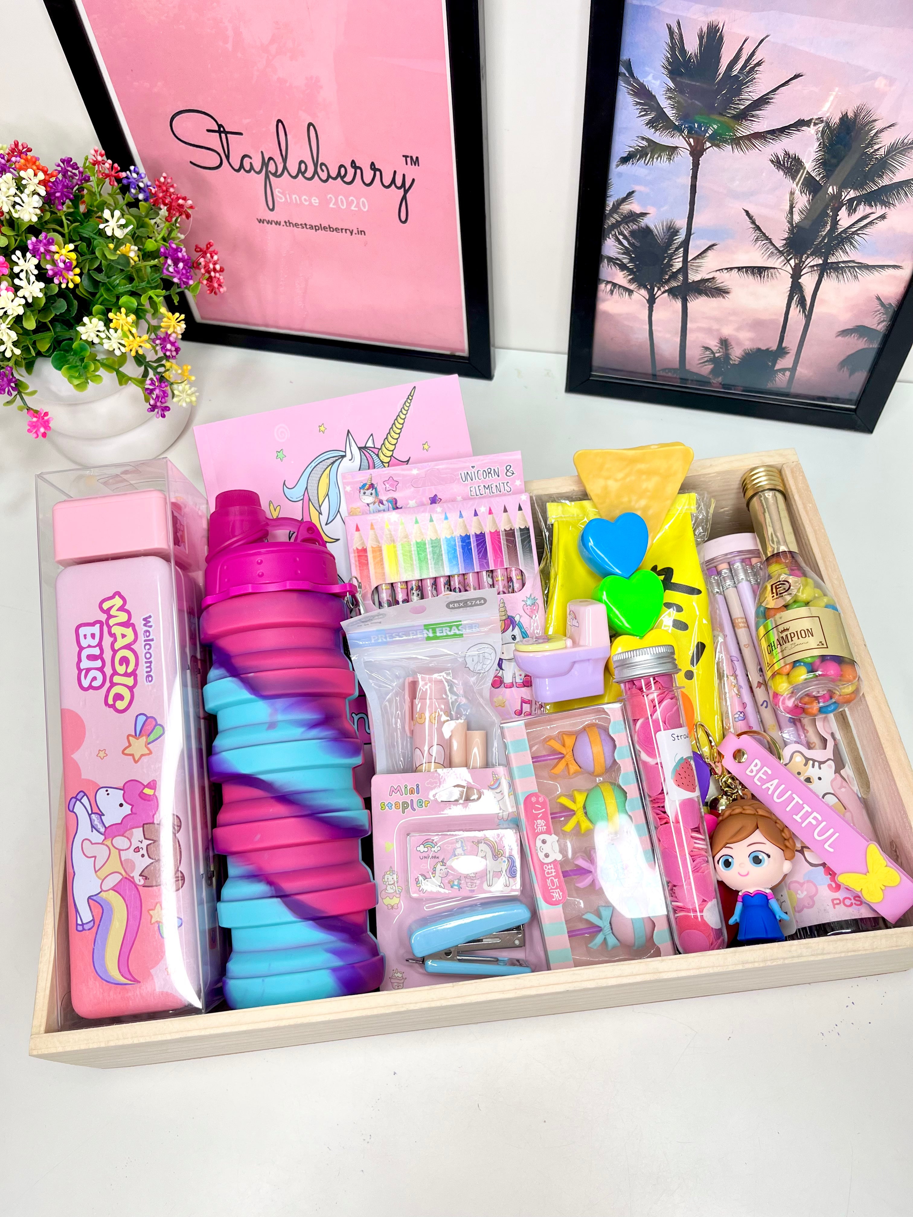 Stationery Hamper Basket | Big Stationery Hamper | girls gift – Stapleberry