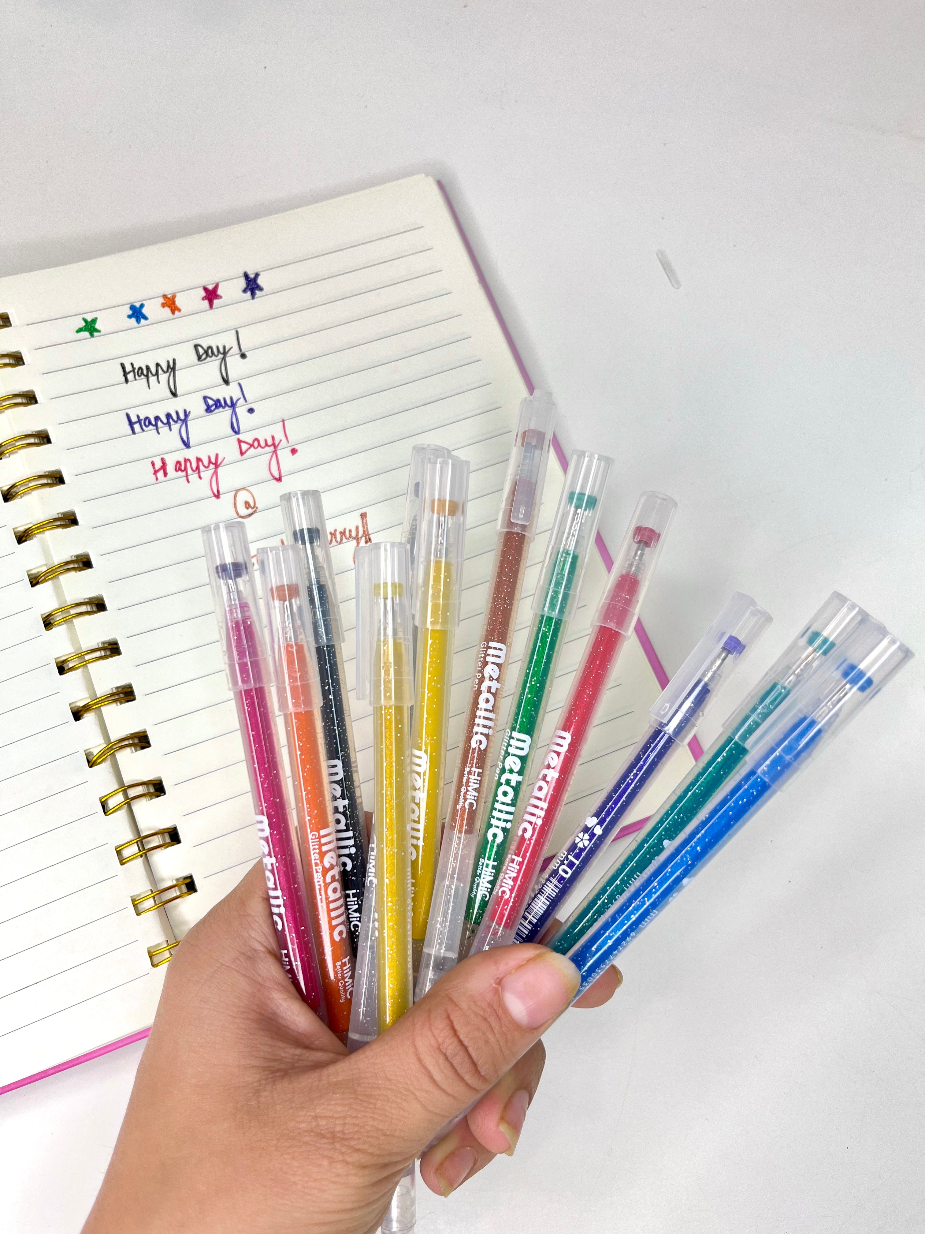 Metallic Glitter pens | Glitter pens pack of 12 – Stapleberry