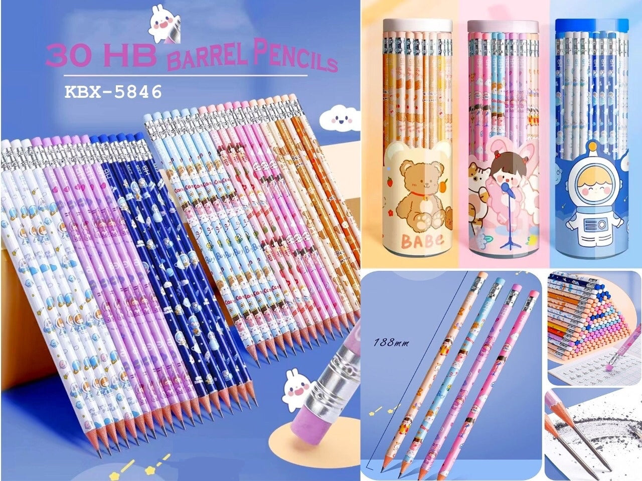 Barrel Pencil Set | set of 30 sharpened pencils – Stapleberry